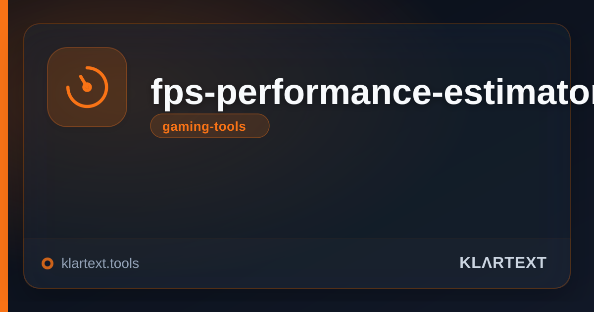 Calculadora FPS y Estimador de Rendimiento de Hardware | Klartext Tools