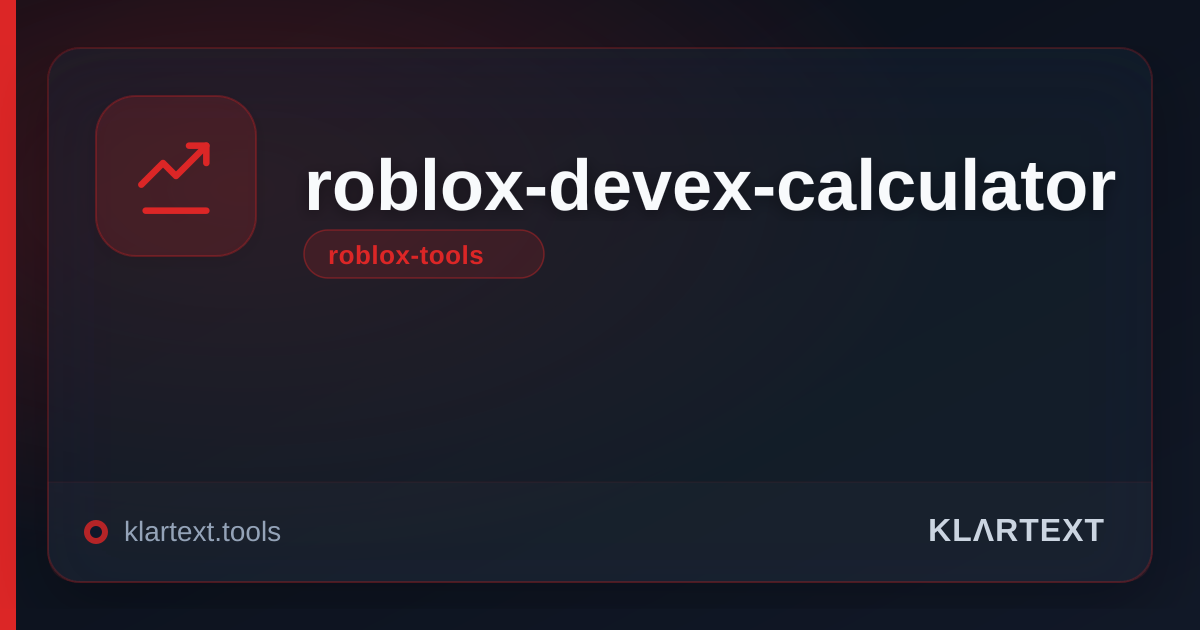 Roblox DevEx Calculator for Earned Robux and USD Payouts | Klartext Tools