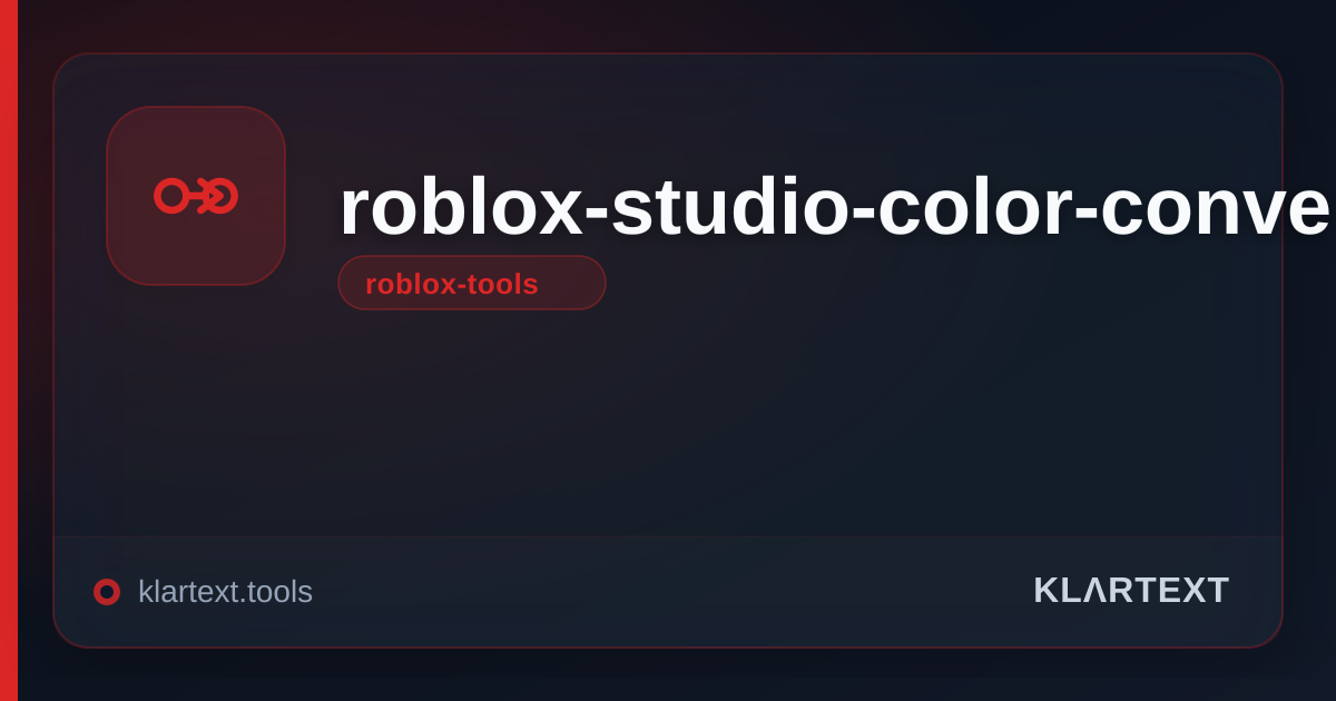 Roblox Studio Color3 Converter for HEX, RGB, and Color3 | Klartext Tools