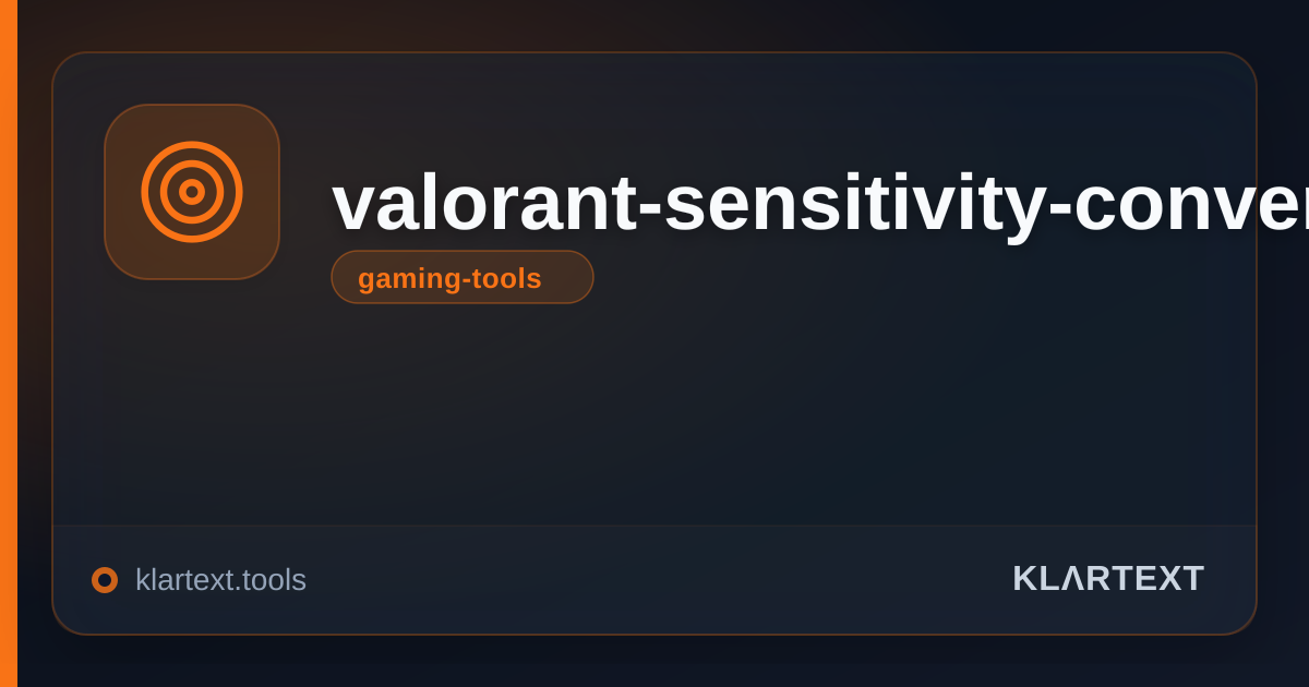 VALORANT Sensitivity Converter for CS2, Fortnite, and Apex | Klartext Tools